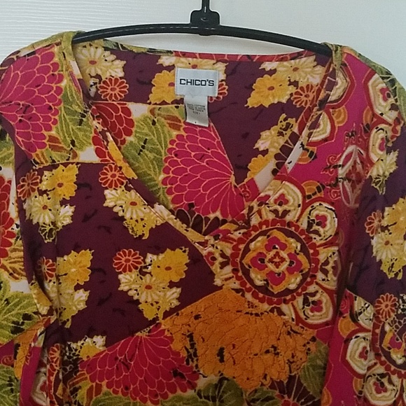 Chico's | Tops | Soft Cotton Bright Colored Tunic Top | Poshmark